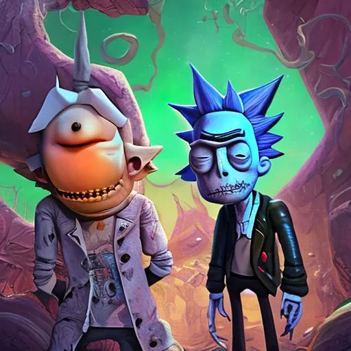3D ultra realistic movie poster Rick and Morty Clive... | OpenArt