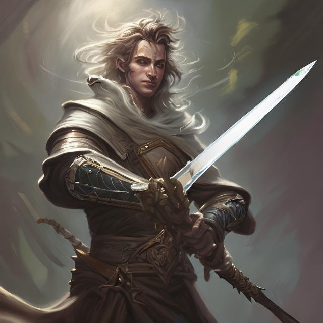 a paint of a paladine , holding a rapier in his hand... | OpenArt