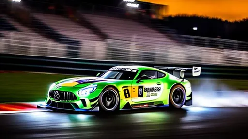 Mercedes GT3 car taking a corner at the Nurburgring...