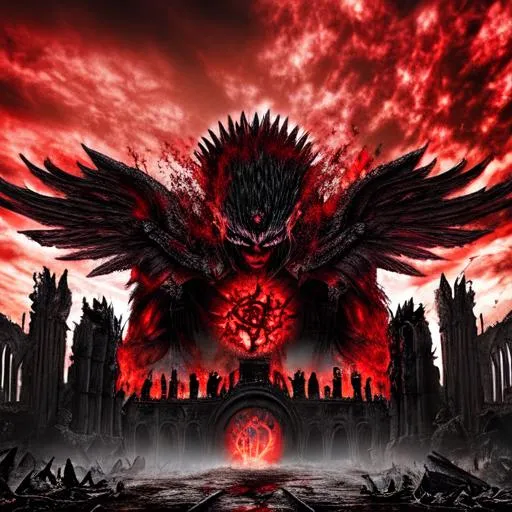 Berserk style, Super detailed Lucifer's Ruins, Blood... | OpenArt