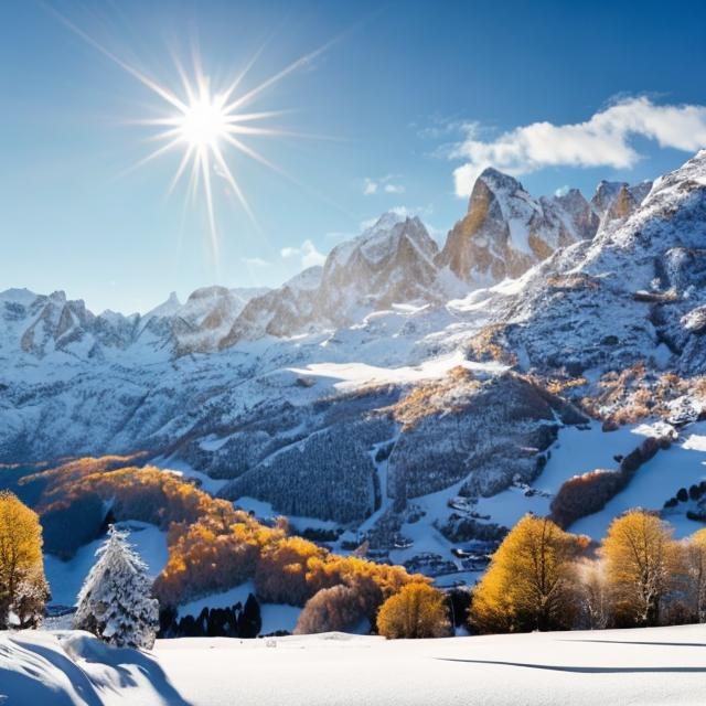 serene winter landscape in the french alps, with sno...