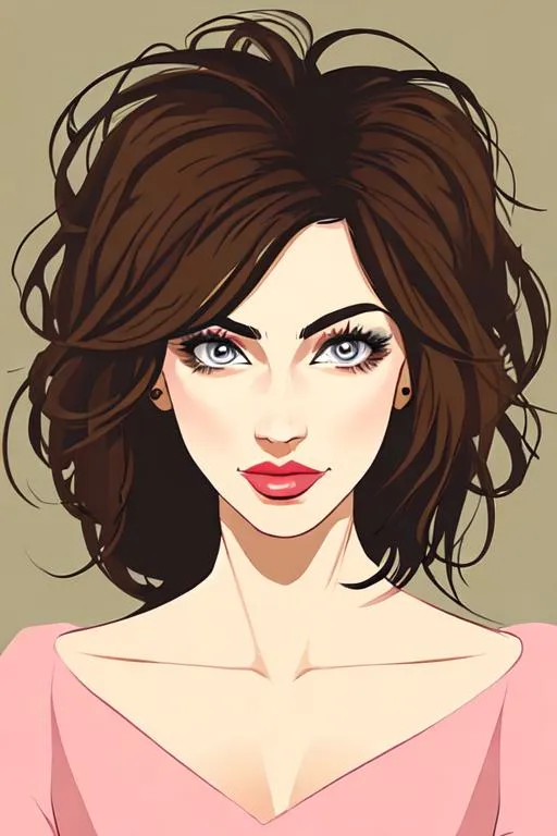 Beautiful woman cartoon portrait