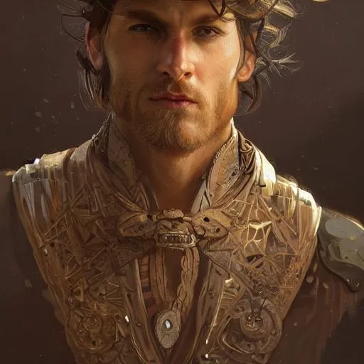 portrait of a rugged male, D&D, fantasy, intricate,... | OpenArt