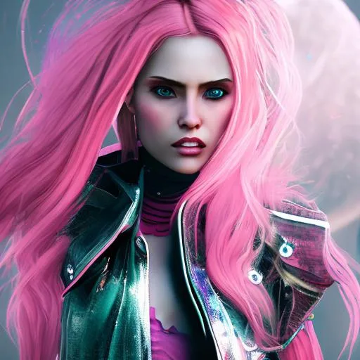 destiny fashion + pink hair + dramatic lighting + po... | OpenArt