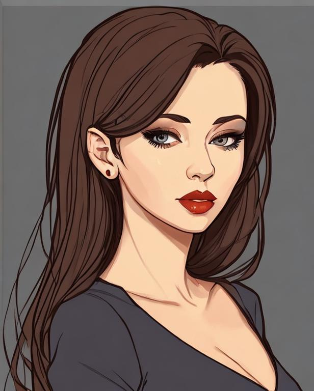 Beautiful woman cartoon portrait | OpenArt