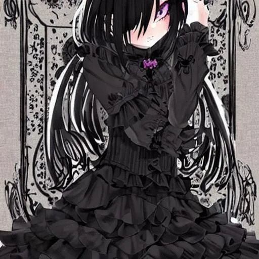 evil mad angry girl 17 emo gothic black gold