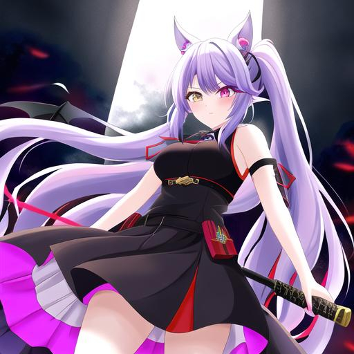 Haley as a demon (multi-color hair) (multi-color ey...