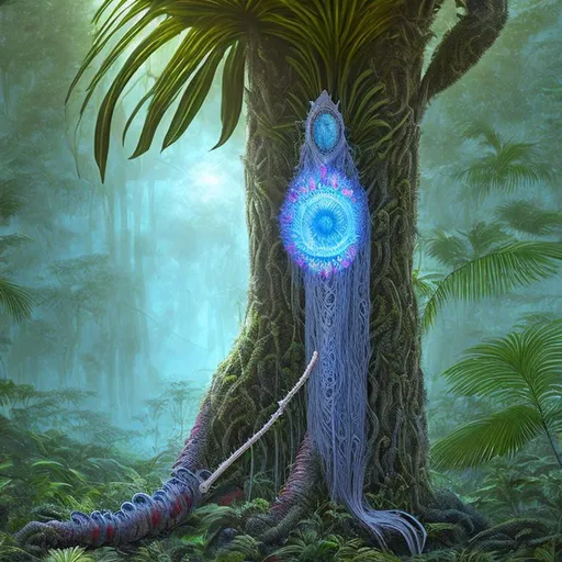 magical giant sentient tropical sandy palm tree carn... | OpenArt