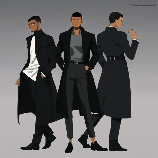 Character turn around, multiple poses, front, side,...