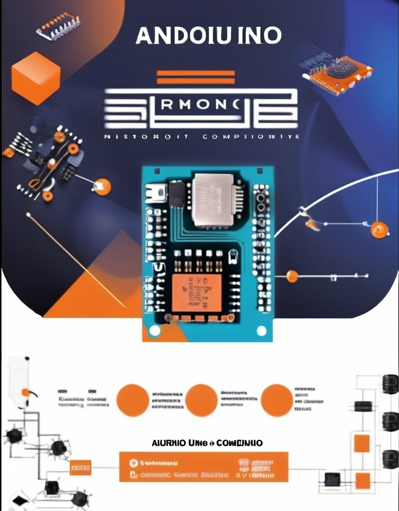 an arduino uno in center and electronic components a...