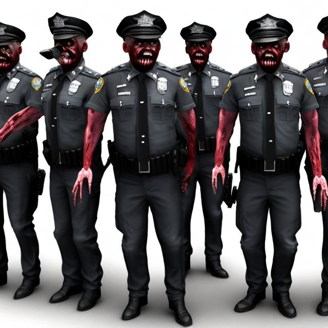 Zombie humanoid pig-police in full uniforms. | OpenArt