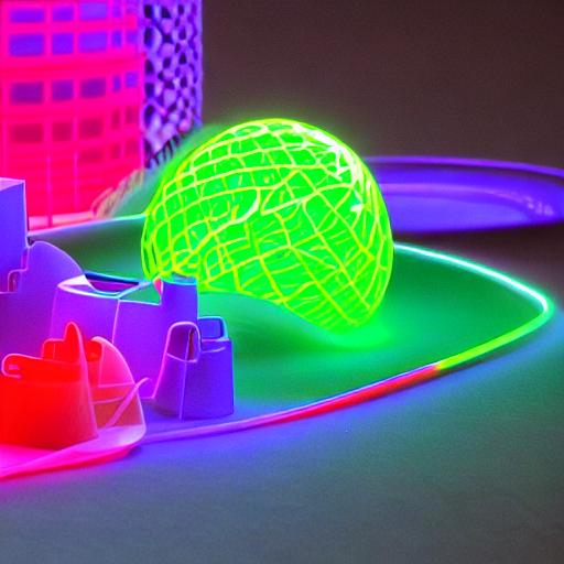 futuristic 3d printed objects in neon colors | OpenArt