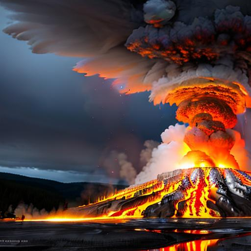 Yellowstone national park, super eruption, an explos... | OpenArt