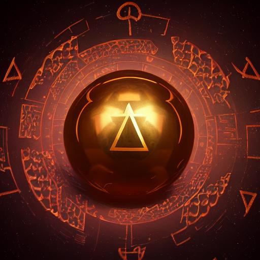 a large orb of obsidian with runes of gold running t... | OpenArt