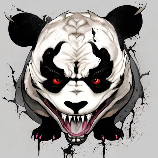 Demon Cat negative black and white Speedpaint with l... | OpenArt