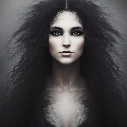 portrait of a beautiful raven-haired goddess emergin... | OpenArt