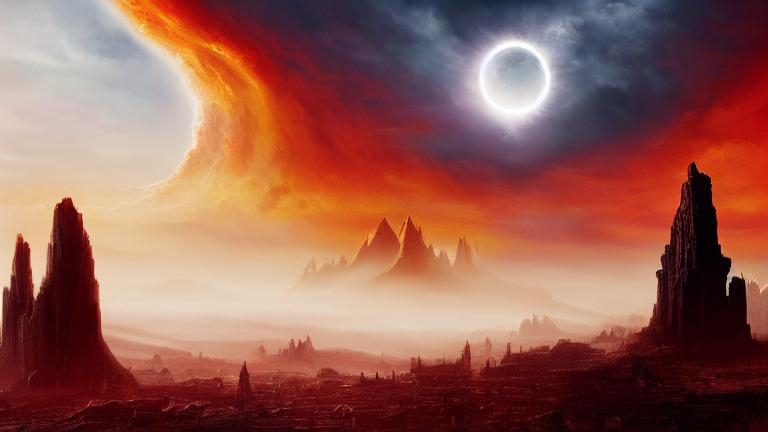 Eldritch God, eclipse in the sky, intricate, masterp... | OpenArt