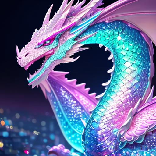 Sparkly dragon, pastel colors, reflective, perfect c... | OpenArt