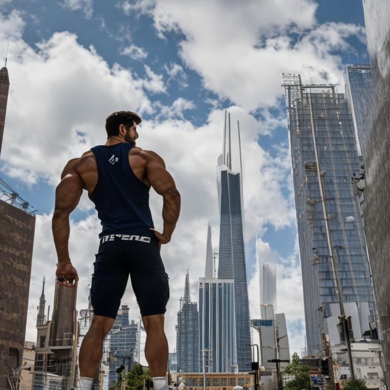 Handsome tall giant hyper muscular Spanish bodybuild...