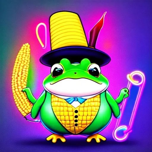 (((fat frog made of corn))) (((wearing cowboy hat)))... | OpenArt