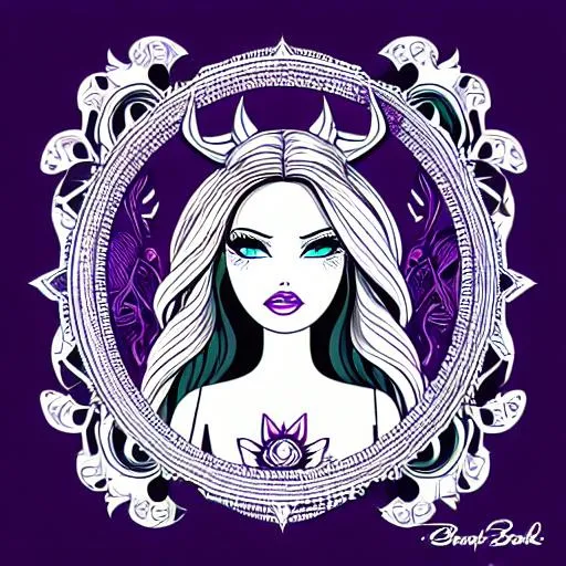 Barbie {BAPHOMET} illustration, vector, extremely de...