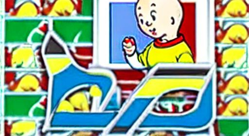 Caillou painting a picture of his cat Gilbert