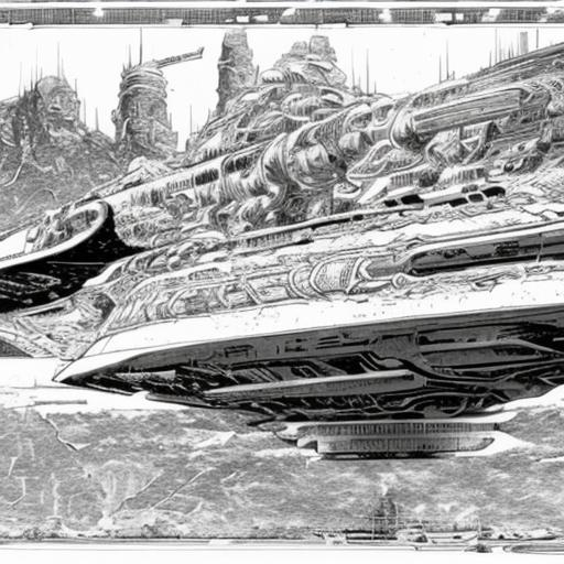 gigantic spaceship moebius style | OpenArt