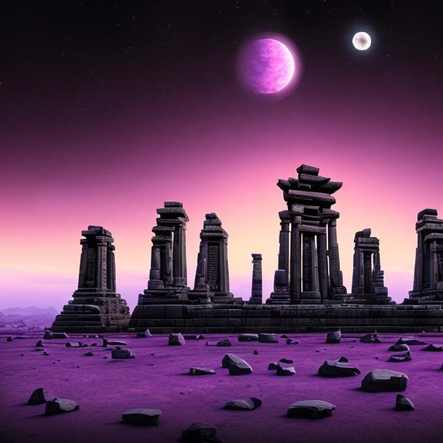 A photograph of a tall, ancient temple made of black...