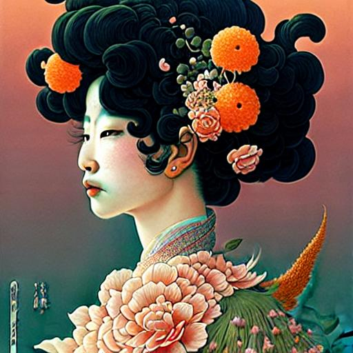 beautiful cute front portrait Korean ninfa, big long... | OpenArt