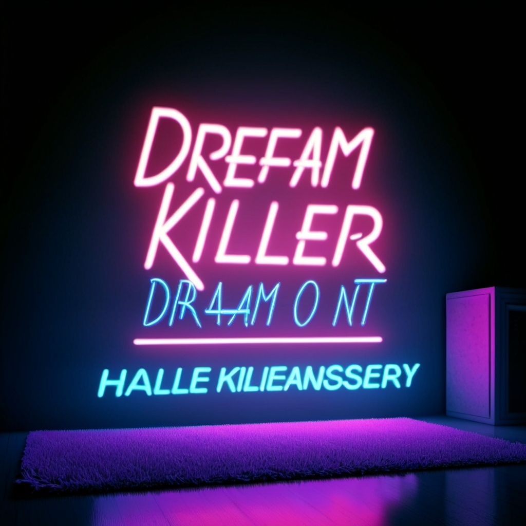 a neon sign above it that says dream killer on it's...