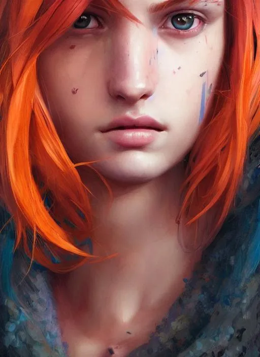 Portrait of {character} with {color} hair and with c... | OpenArt