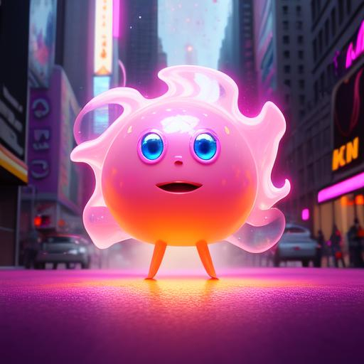 a pink slime humanoid, explodes in pieces, on the s... | OpenArt