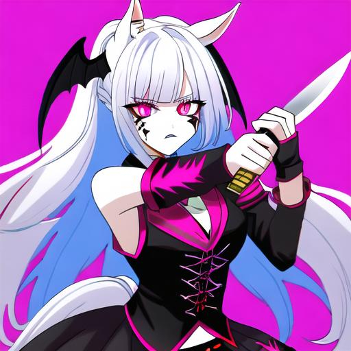 Haley as a demon (multi-color hair) (multi-color ey...