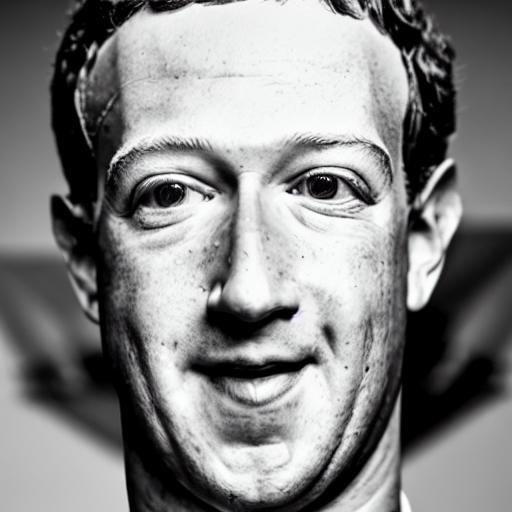 Photo Realistic 70mm portrait of ((Mark Zuckerberg))...