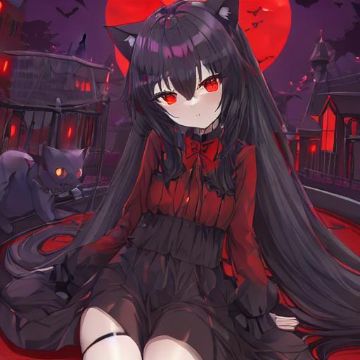 Little Demon Vampire Princess, Red_Eyes, Cat Girl, P...