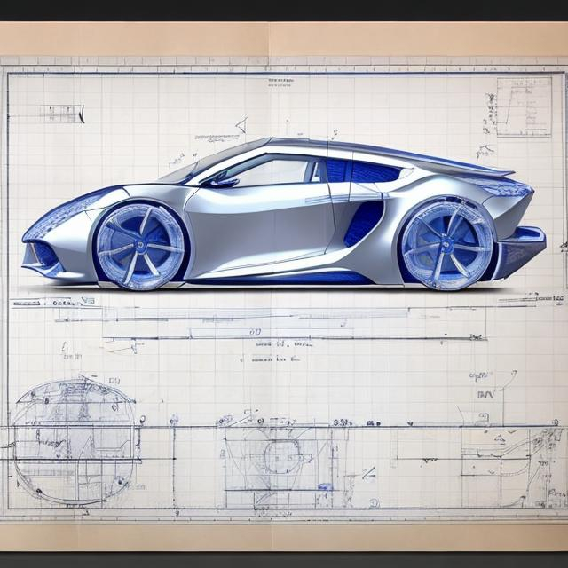 highly detailed blueprint draft paper using the gold...