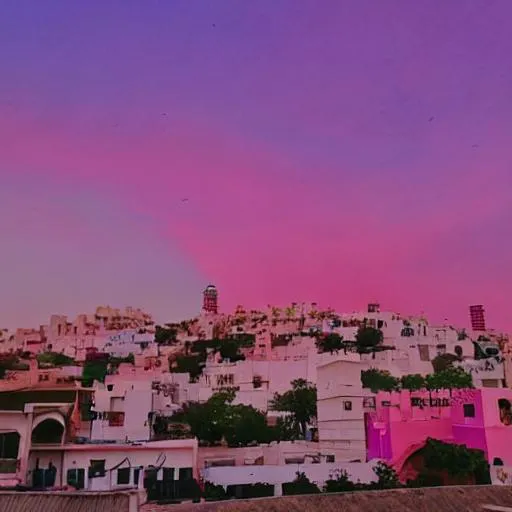 pink city sky | OpenArt