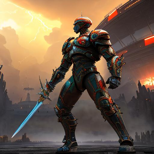 8k portrait of two aggressive futuristic gladiators... | OpenArt