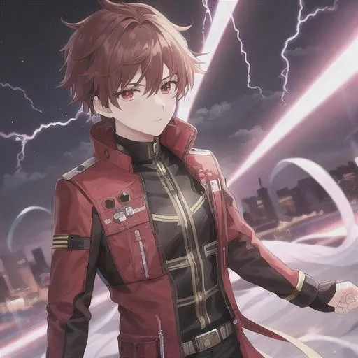 short scruffy brown hair, teenage anime male, school... | OpenArt