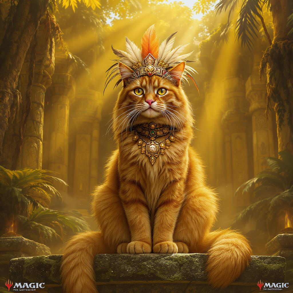 A highly realistic image of an orange tabby cat sitt...