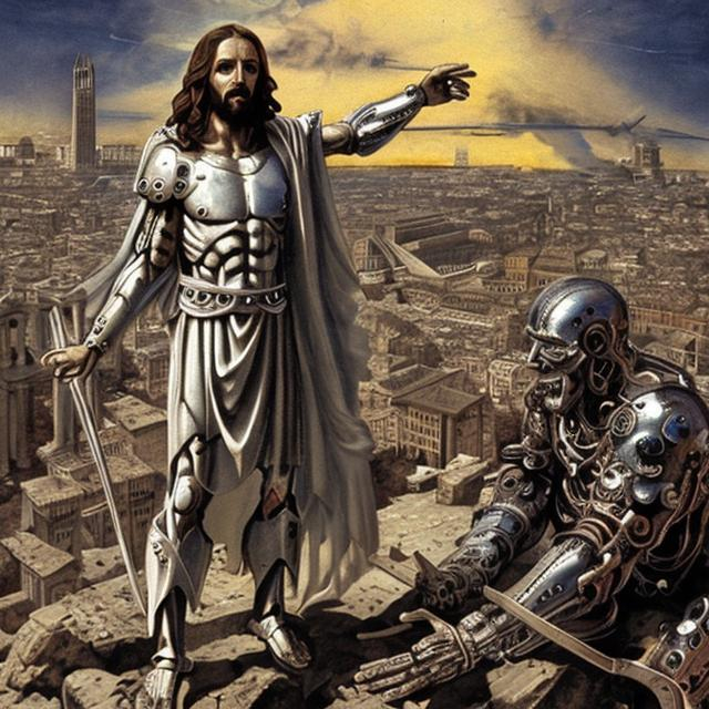 Jesus’s revenge on Rome as cyborg | OpenArt