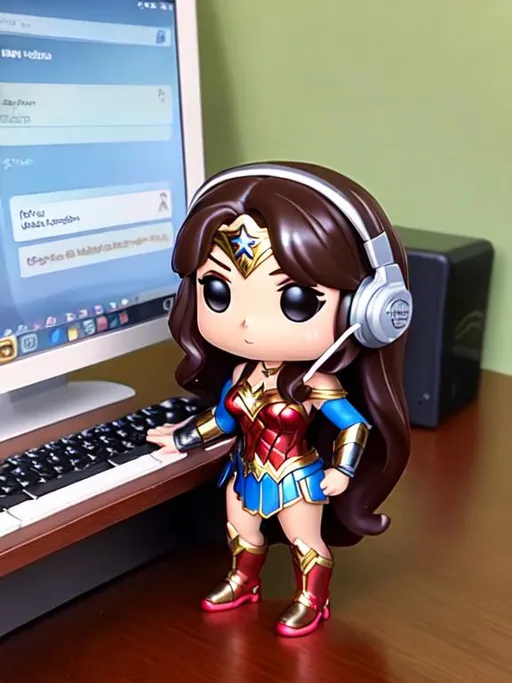 cute funko pop female figure, below shoulder length... | OpenArt