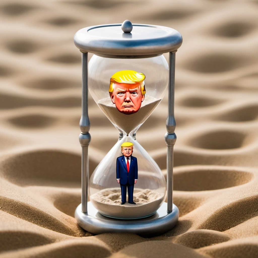 Can you draw a sand timer with the image of Donaltd...