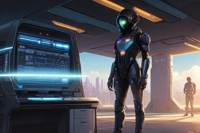 cute extraterrestrial anthropomorphic computer engin...