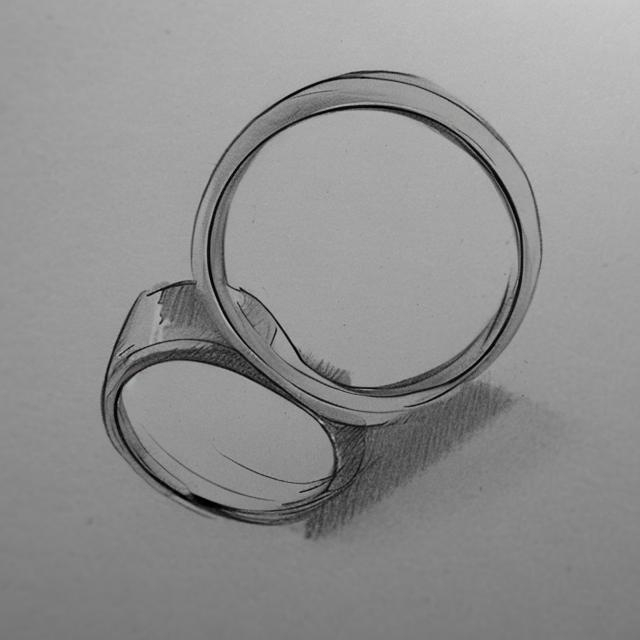 Diamond Ring Pencil Drawing