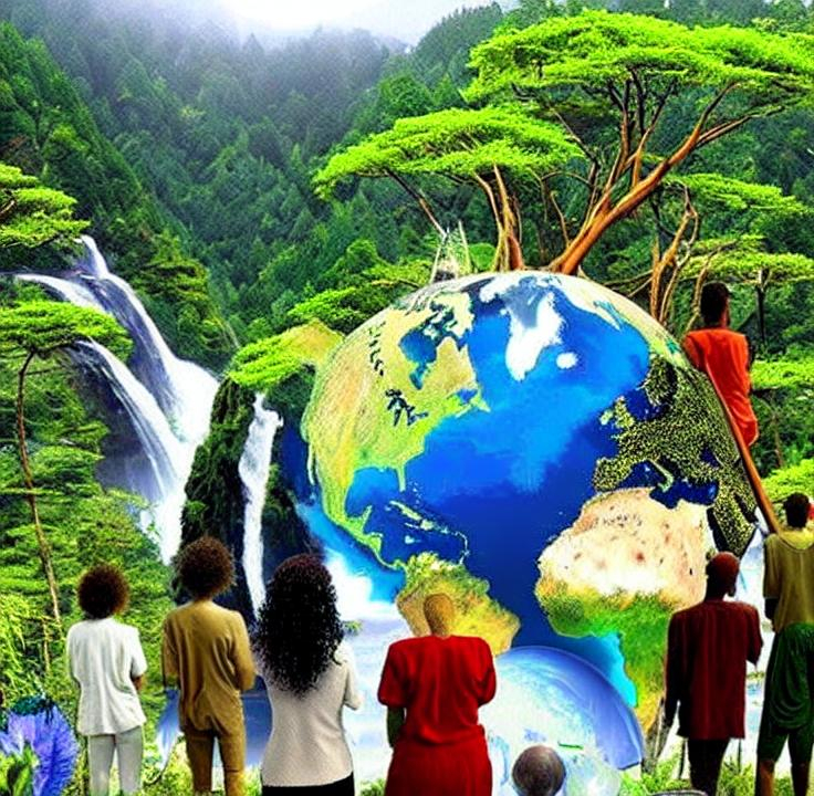peaceful world order, people standing together, utop... | OpenArt