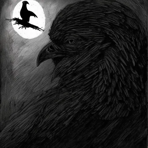 The Raven, dark gothic realism, vignette | OpenArt