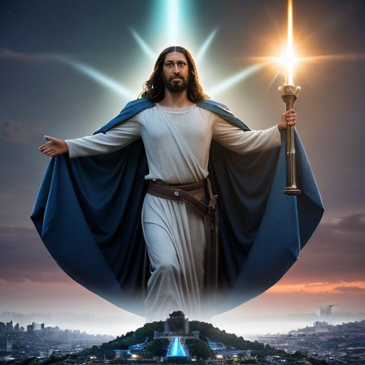 Jesus Cristo forte poderoso realista piedoso futuris... | OpenArt