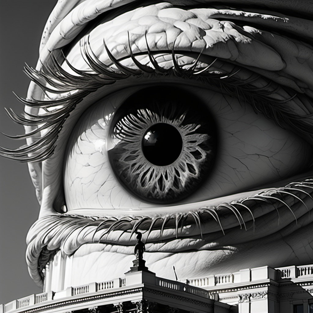 Detailed eye, overlooking the United States Capitol...