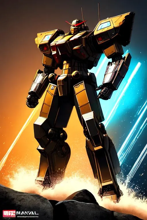 A robot made out of diamond has rocket arms that hav... | OpenArt